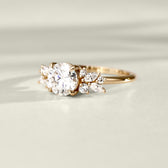 Round Anna's Dream Engagement Ring, Round Brilliant Cut Moissanite/Lab ...